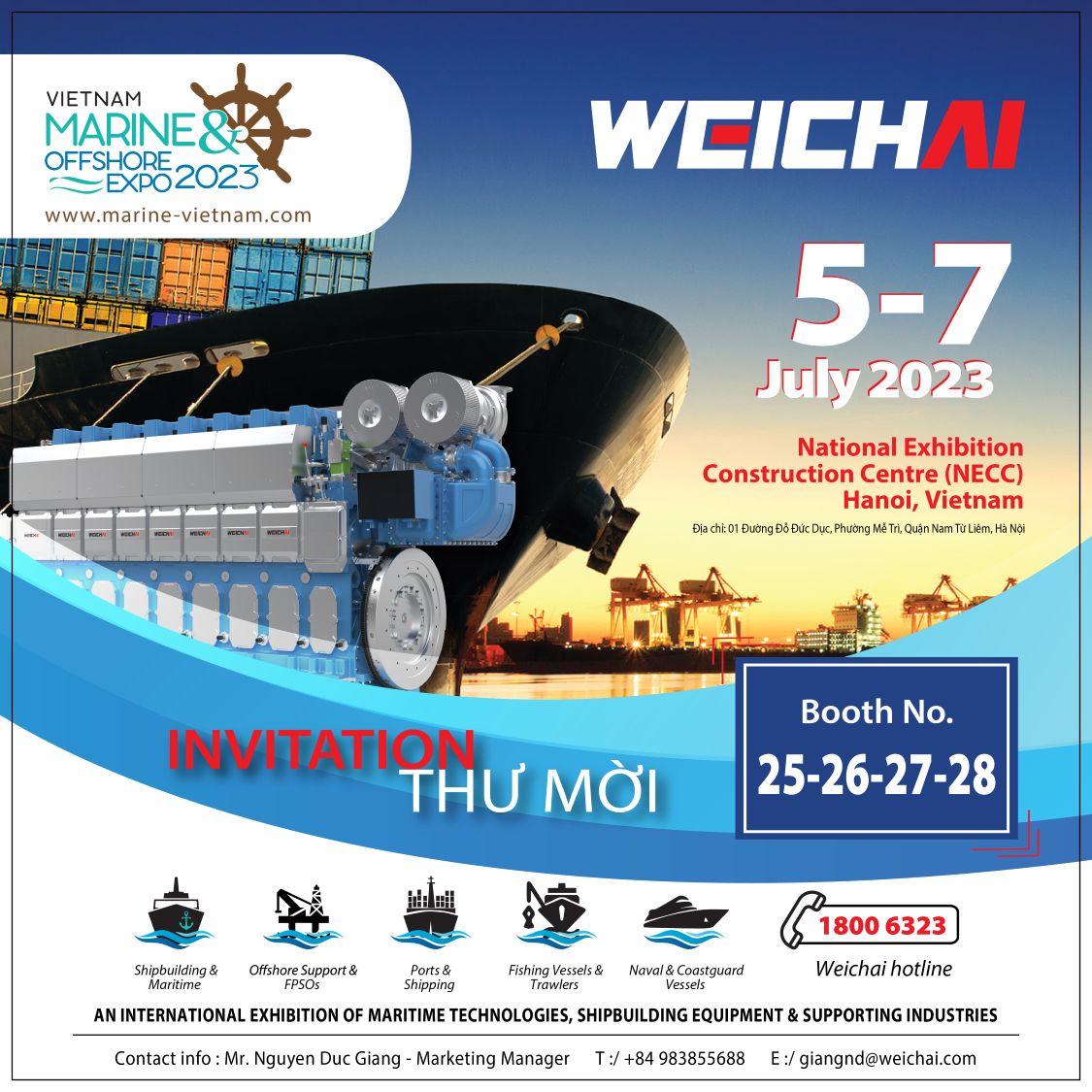 Weichai tham dự Triển lãm Quốc tế Hàng hải & Đóng tàu Việt Nam VIMOX 2023 | Weichai Việt Nam